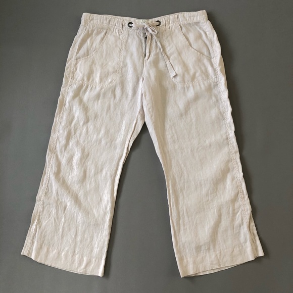 Joie | Pants & Jumpsuits | Joie Cream Wide Leg 0 Linen Pants | Poshmark